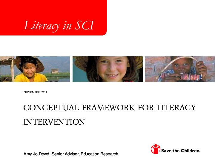 Save the Children Presentation: Conceptual Framework for Literacy ...